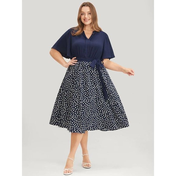 BloomChic | Dresses | Bloomchic Womens Dress A Line Polka Dot Flutter ...